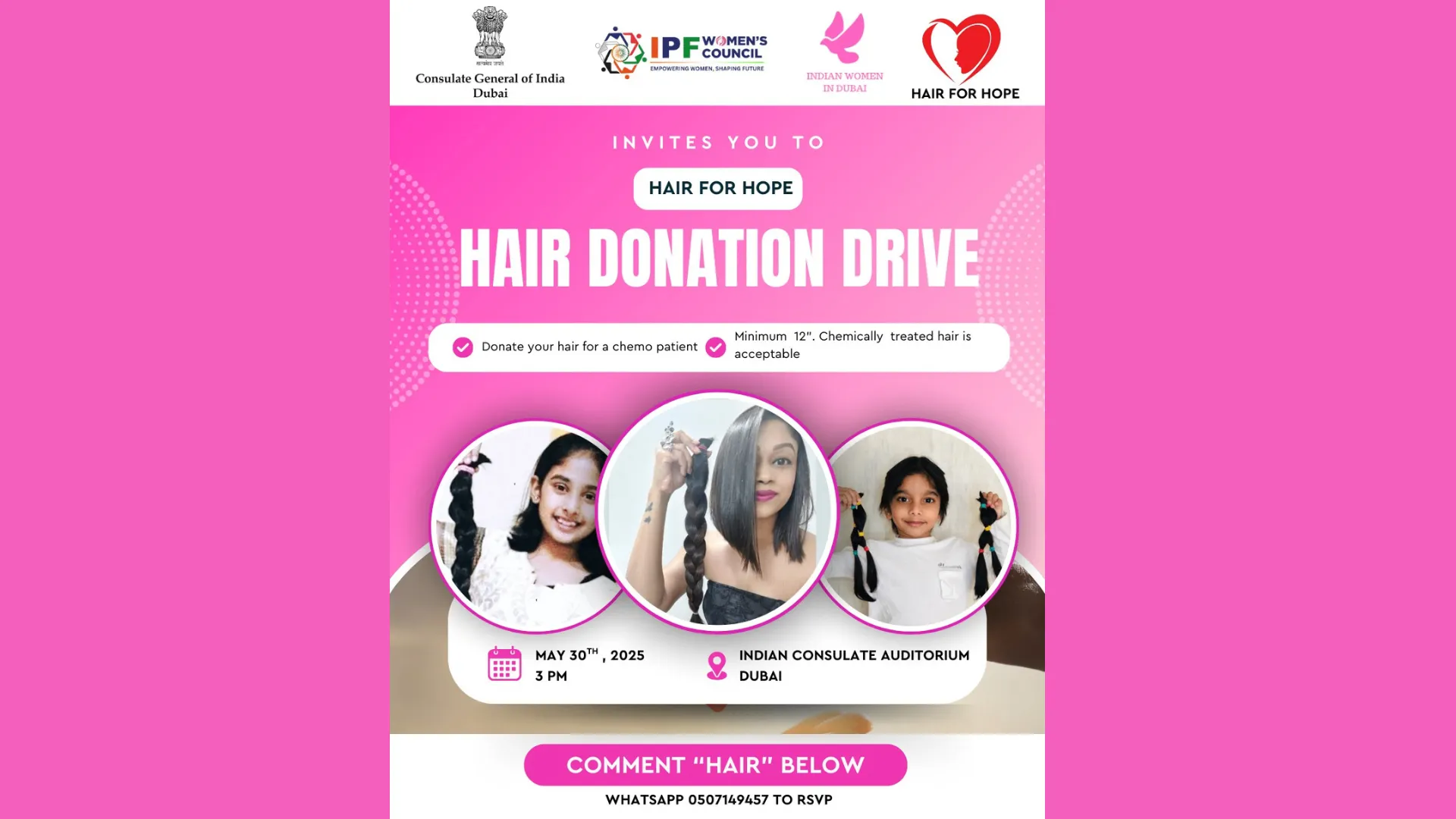 HAIR DONATION DRIVE & CANCER AWARENESS