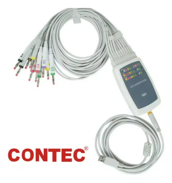 Electrocardiógrafo Portátil Contec 8000GW Bluetooh 12 Derivaciones ECG ...