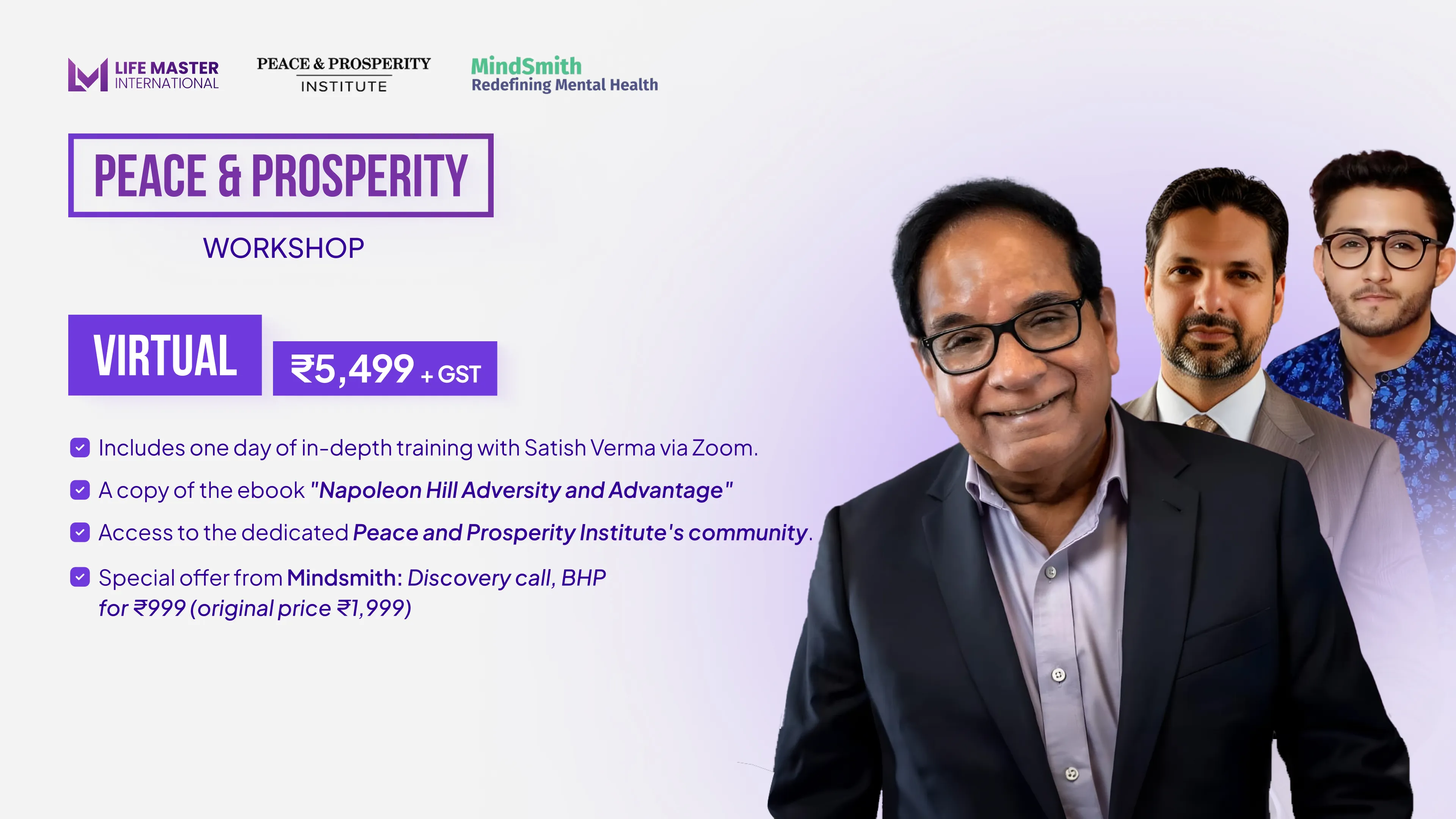 Peace And Prosperity Workshop By Satish Verma - Virtual