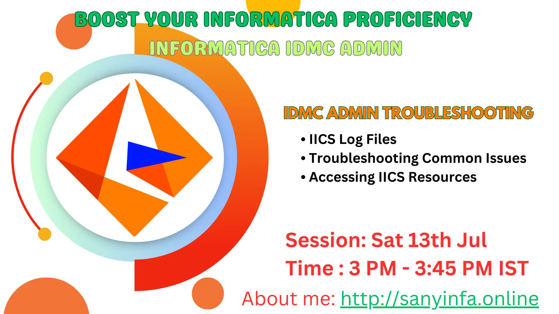 Informatica IDMC Admin Troubleshooting on 13th Jul 3PM IST