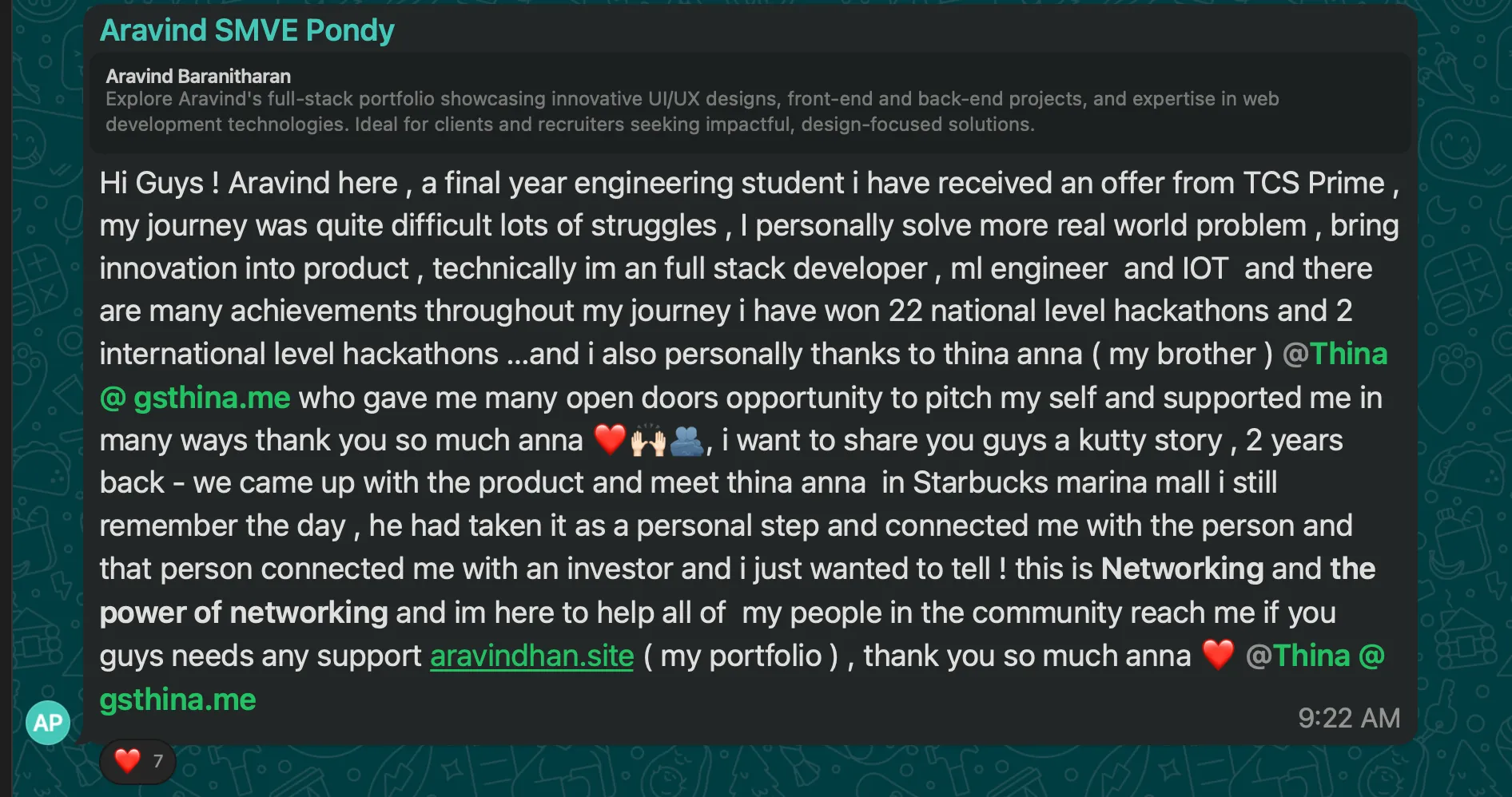Catch up with Aravind about his Placements