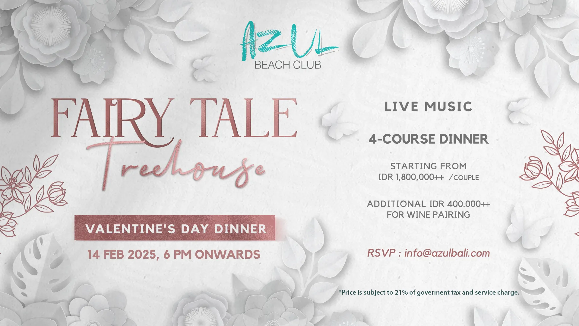 Fairy Tale Treehouse - Valentines Day Dinner