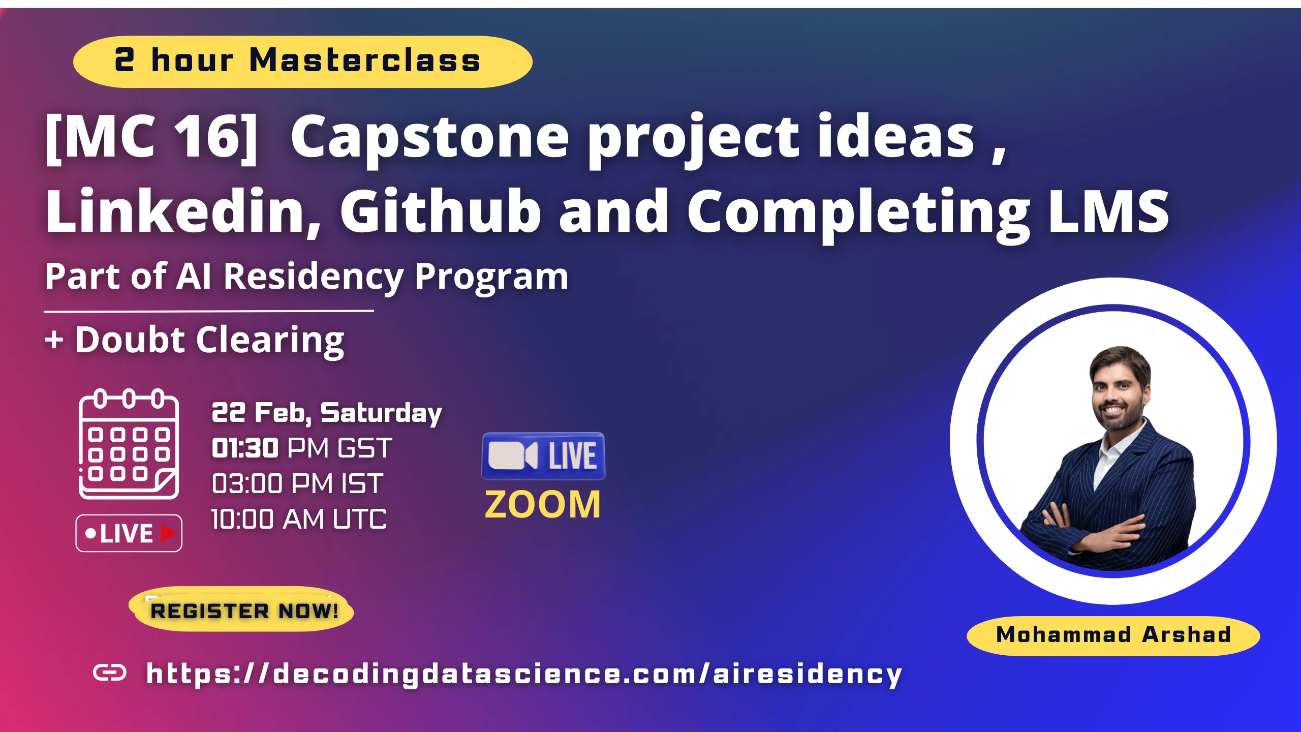 [MC 16] Capstone project ideas , Linkedin, Github and Completing LMS