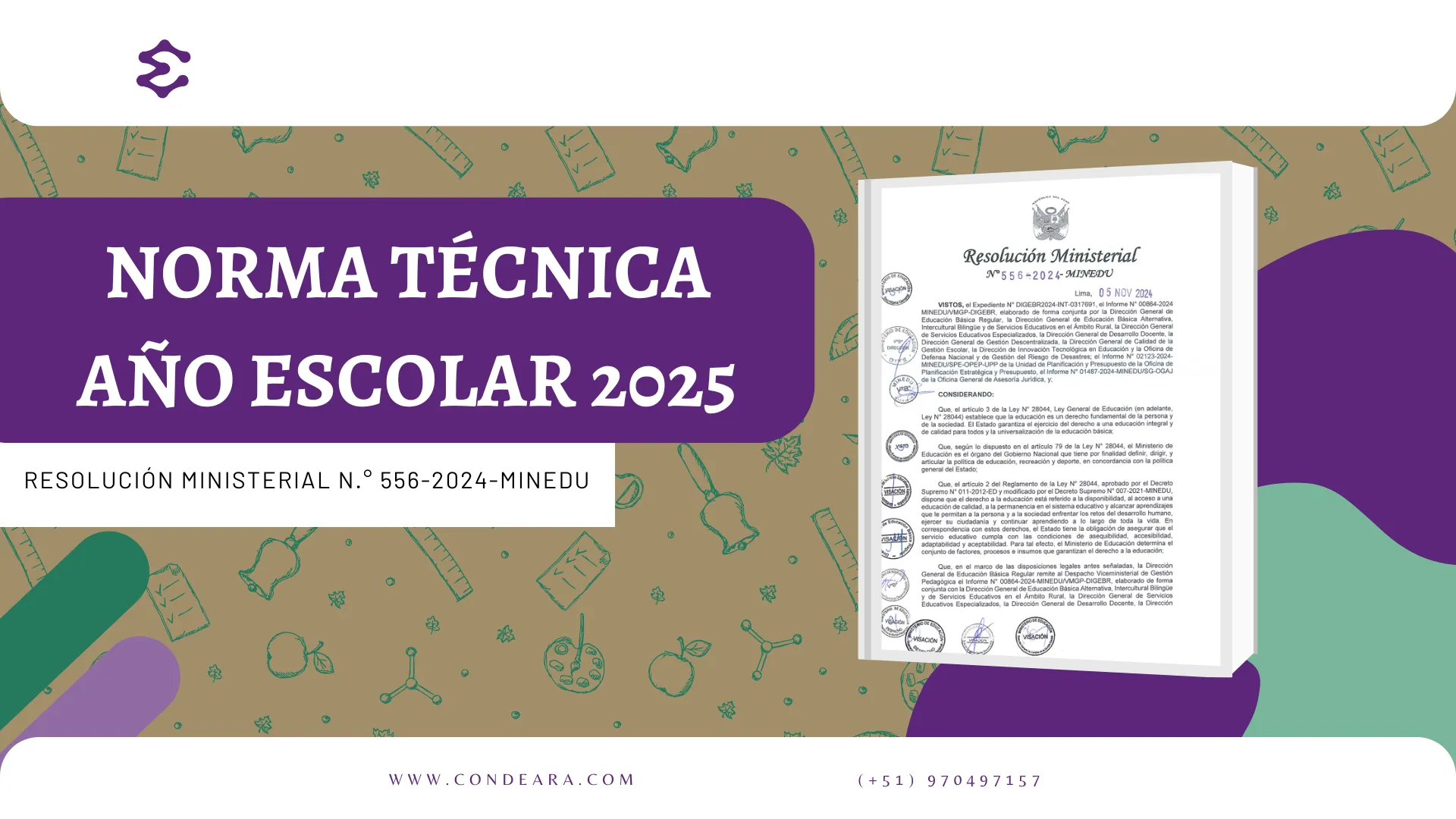 RM N.° 556-2024-MINEDU (Norma técnica del año escolar 2025)