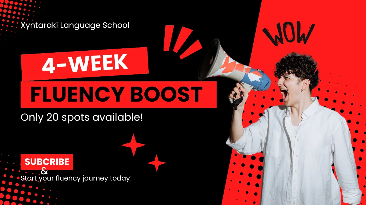 Fluency Boost– Το Πρόγραμμα 4 Εβδομάδων για να Μιλάς Αγγλικά με Αυτοπεποίθηση!