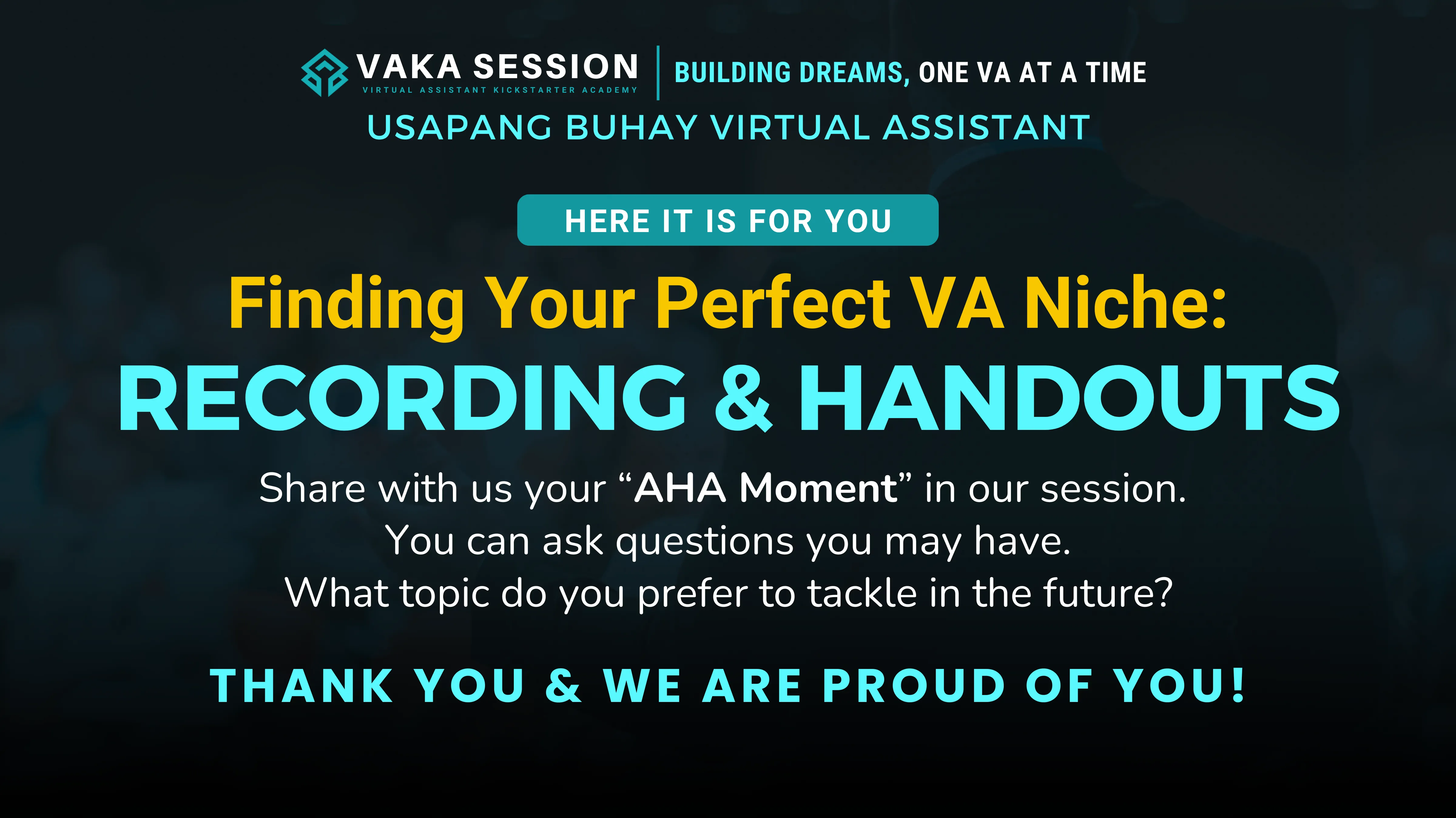 Finding Your Perfect VA Niche: Recording & Handouts